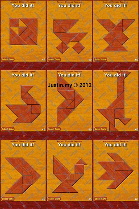 Ancient Chinese Tangram Puzzle Answers • Page 2 Of 4 • Justinmy