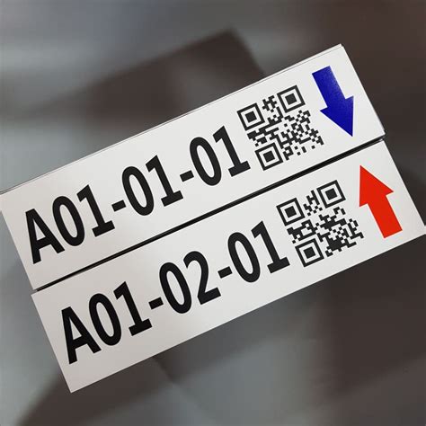 로케이션 자석라벨 제작 물류창고 로케이션 번호 및 화살표 방향 추가 Qr코드 인쇄 까지 한번에 랙번호 자석택 랙바코드라벨 다윈바코드에 맡겨주세요 네이버 블로그