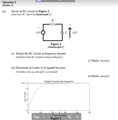 solved question 2 soalan 2] a given an rc circuit in