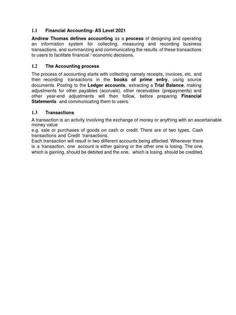 As Accounting Introduction Pdf Debits And Credits Bookkeeping