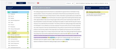 E Rater Access On My Speaking Score” Test Resources