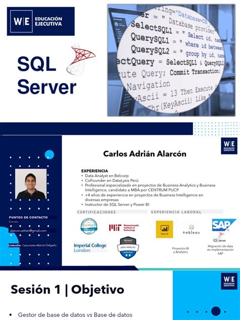 Sql Server Sesión 1 Pdf Servidor Sql De Microsoft Sql