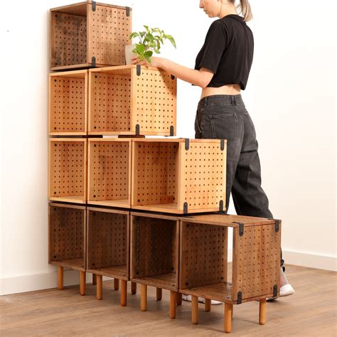 Modular Cubes Bookcase Woodworking Modular Bookshelf Real Wood
