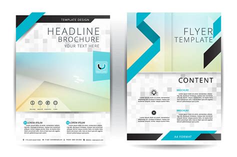 추상적인 벡터 현대 전단지 안내 책자 연간 보고서 Design 서식 파일 편지지 크기 A4 흰색 배경으로 0명에 대한 스톡 벡터 아트 및 기타 이미지 Istock