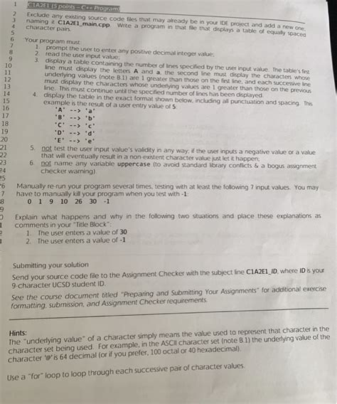 Solved A2e1 5 Points C Program 2 Exclude Any Existing