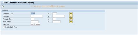 FN DAILY ACCRUAL SAP Tcode Daily Interest Accrual Display Transaction Code