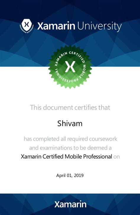 Shivam Singh On Linkedin Now I Am A Xamarin Certified Mobile Professional