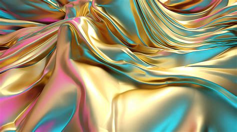 3d 렌더링에서 홀로그램 호일과 황금 천을 사용한 무지개 빛깔의 추상 패션 배경 배경 Png  무료 다운로드 Pikbest