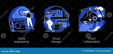 Cloud Based Computing Abstract Concept Vector Illustrations Stock