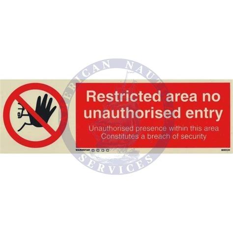 Isps Code Sign Restricted Area Restricted Section Sign Amnautical
