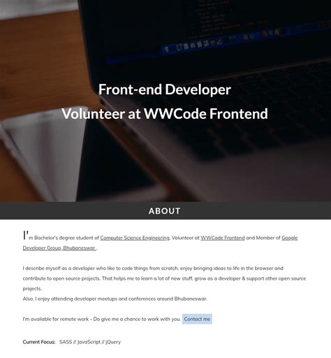 Github Lassiecoder Portfolio A Single Page Responsive Portfolio Template Built With Html Css