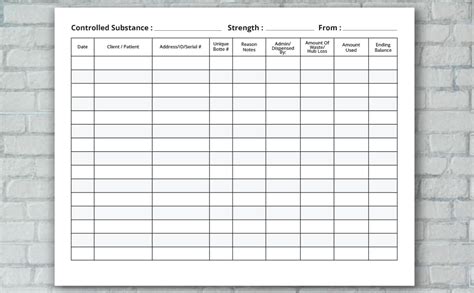 Free Printable Controlled Substance Log Free Printables Hub