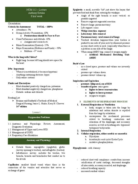 ncm 112 notes pdf respiratory tract breathing