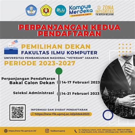 Pemilihan Dekan Fakultas Ilmu Komputer Periode 2023-2027 - Fakultas ...