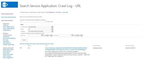 Sharepoint Search Error While Crawling Lob Contents