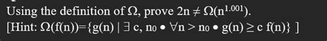 solved using the definition of Ω prove 2n Ω n1 001