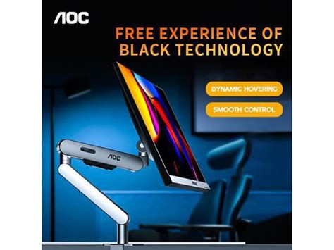 Aoc Single Monitor Desk Mount 17 34 Inch Weight Up To 198 Lbs Screen
