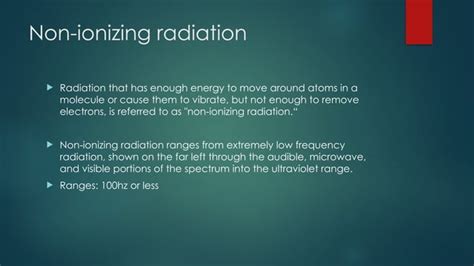 Ionizing And Non Ionizing Radiation Pptx Physics Science