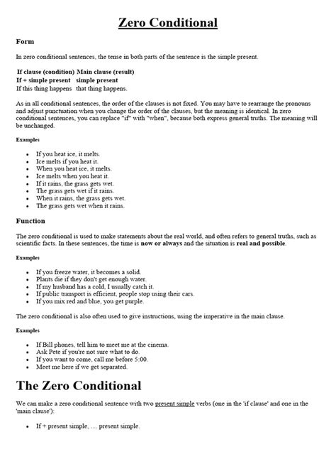 Conditional Zero Download Free Pdf Sentence Linguistics Clause