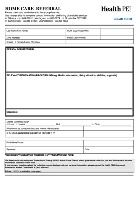 Fillable Home Care Referral Printable Pdf Download