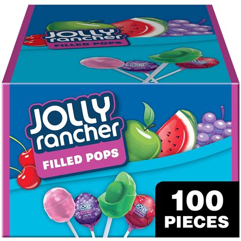 Jolly Rancher Filled Pops 56 Oz Assorted Fruit Candy 100 Pieces