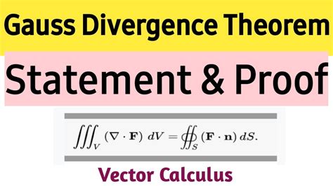Gauss Divergence Theoremintegral Calculusdouble And Triple Integral