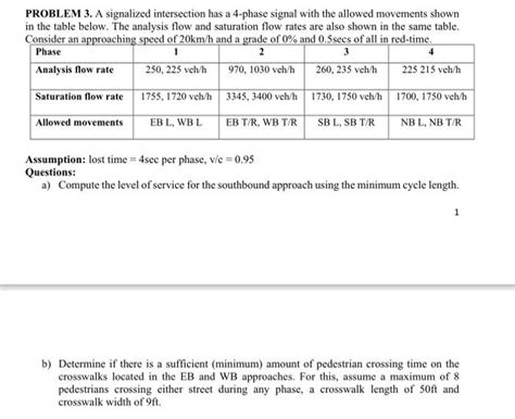 [solved] Problem 3 A Signalized Intersection Has A 4 Phas
