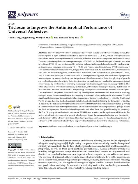 Triclosan To Improve The Antimicrobial Performance Of Universal