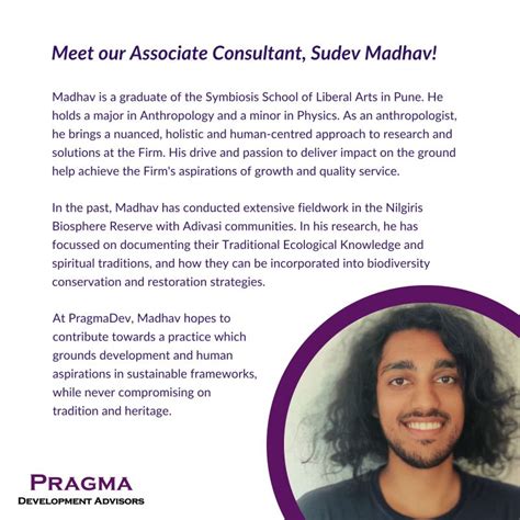 Im Very Proud To Be Joining Pragma Development Advisors Llp As An
