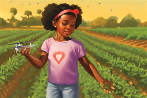 Premium Photo Woman Farmer Controls Drone With A Tablet Smart Farming And Precision