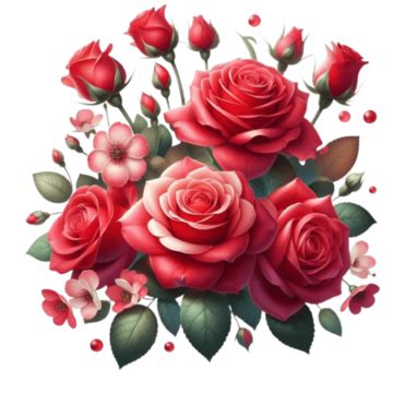 창의적이고 아름다운 붉은 로맨틱 장미 일러스트 꽃잎 떨어지는 떨어지는 꽃잎 장미 꽃 PNG 일러스트 및 PSD 이미지 무료