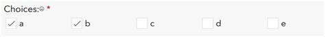 disable checkbox of multiple select question or ch esri community