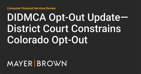 didmca opt out update—district court constrains colorado opt out
