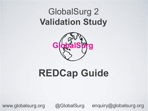 REDCap Guide For Validation Study Released Globalsurg