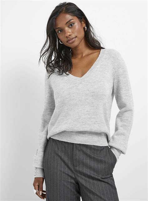 Touch Of Wool Recycled V Neck Sweater Contemporaine Shop Womens