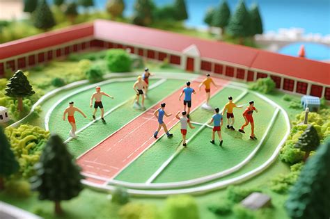 グランドでスポーツを楽しむ若者たち【無料イラスト素材・商用利用ok】 まみおデザイン