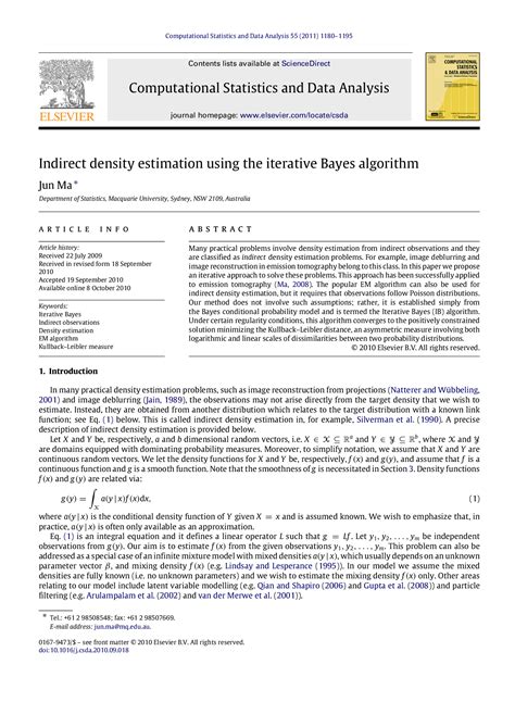 Pdf Indirect Density Estimation Using The Iterative Bayes Algorithm