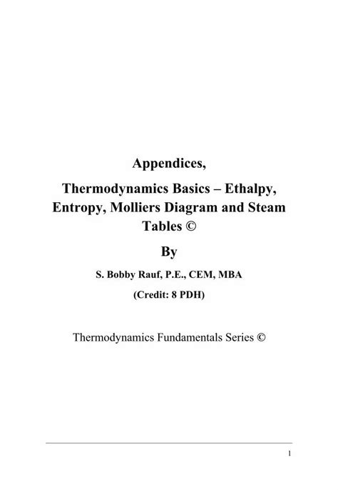 Pdf Appendices Thermodynamics Basics Ethalpy Entropy Dokumen Tips