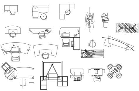 Various Furniture Blocks 2d View Elevation Layout Autocad File