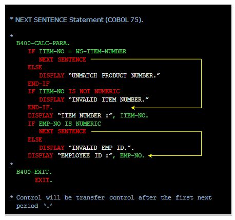 Mainframe Forum NEXT SENTENCE In COBOL And CONTINUE In COBOL COBOL