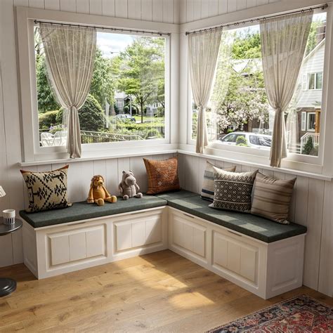 L Shape Storage Bench Kitchen Breakfast Nook Bench Backless Corner