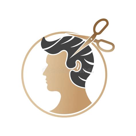 Haircut Logo Design Hairstyle Hair Cutting Logo Design Stock Vector