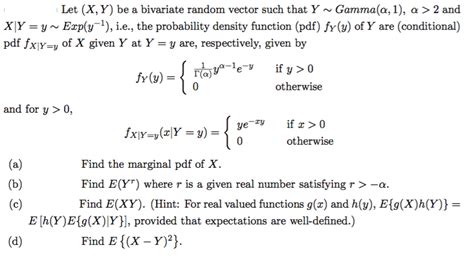 Let X Y Be A Bivariate Random Vector Such That Y Chegg