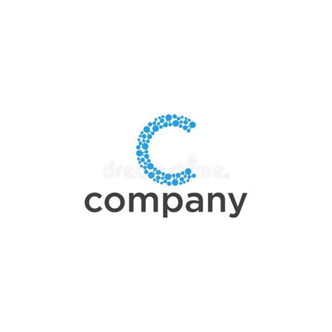 C Made Up Of Small Blue Dots Stock Illustration Illustration Of