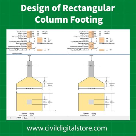Civil Digitalstore On Linkedin Design Of Rectangular Column Footing