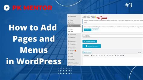 How To Create A Page In Wordpress And Add It To The Menu Wordpress Tutorial For Beginners