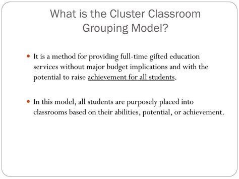 Ppt Cluster Classroom Grouping Model Powerpoint Presentation Free Download Id2783430