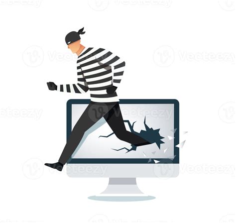 hacker thief hacking into a computer 12707422 png
