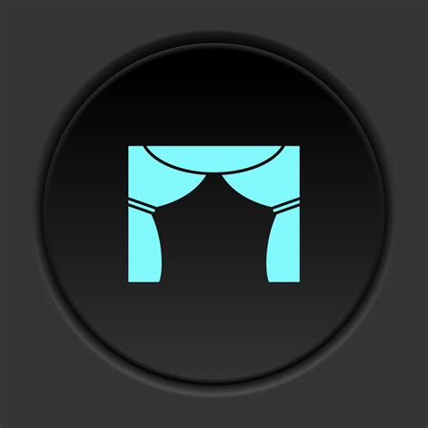 Dark Button Icon Curtains Stage Theater Button Banner Round Badge Interface For Application