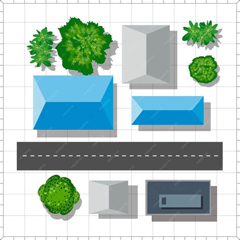 Premium Vector Top View Of The City